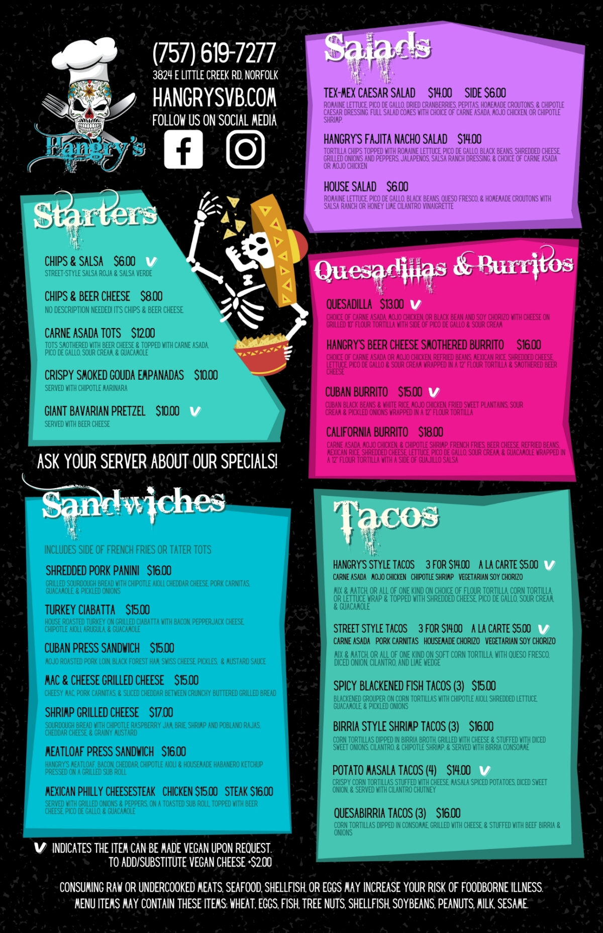 Menus – Hangry’s